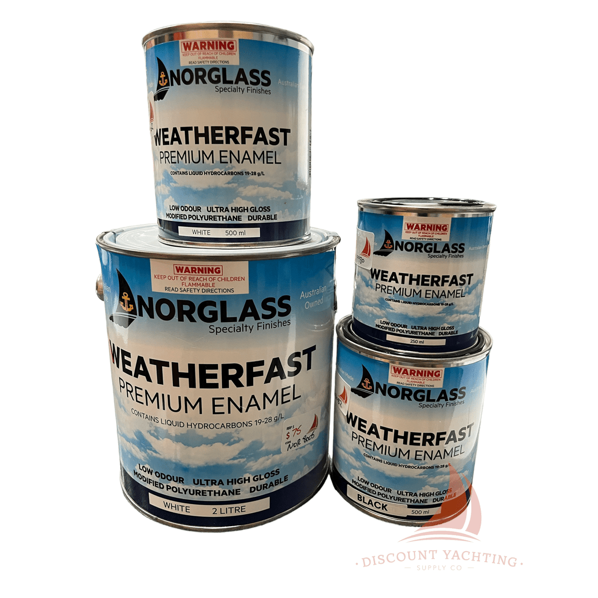 NORGLASS WEATHERFAST PREMIUM ENAMEL White & Black – DYSC Marine Supplies